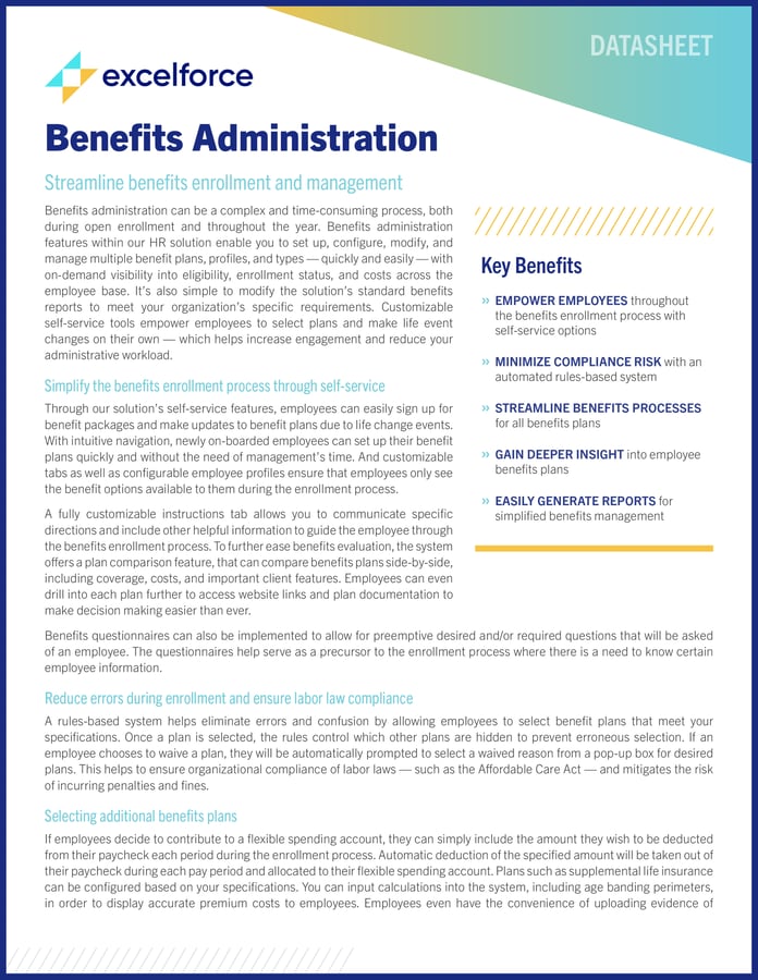 Benefits Solution Guide | Excelforce